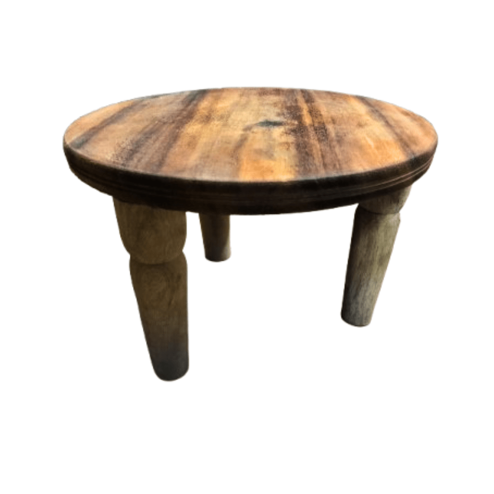 Wooden Mukkali / Chowki – 11 Inch Round, 7.25 inch Height Traditional ...