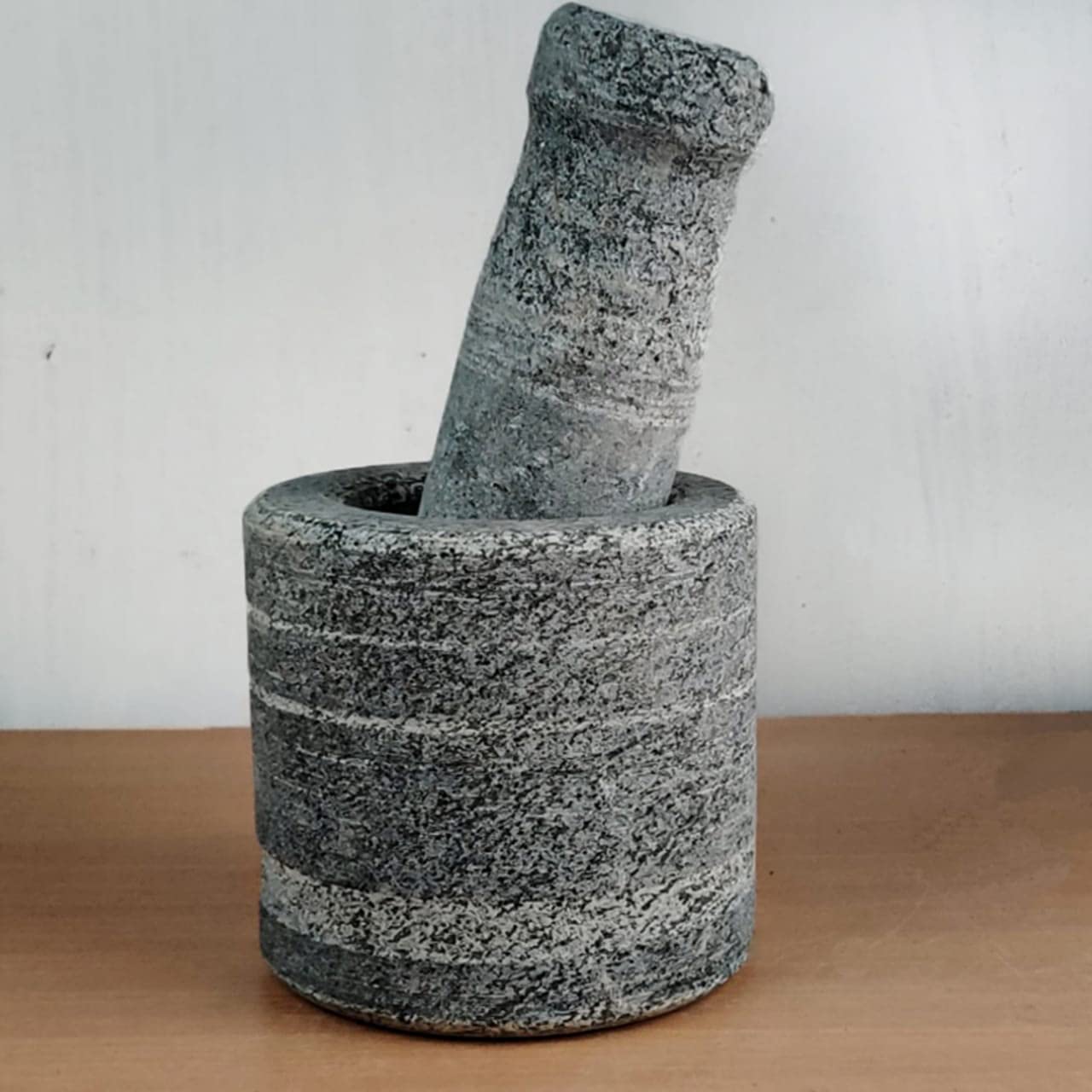 Natural Black Stone Mortar & Pestle / Khalbatta Okhli Masher / Khal Mu ...