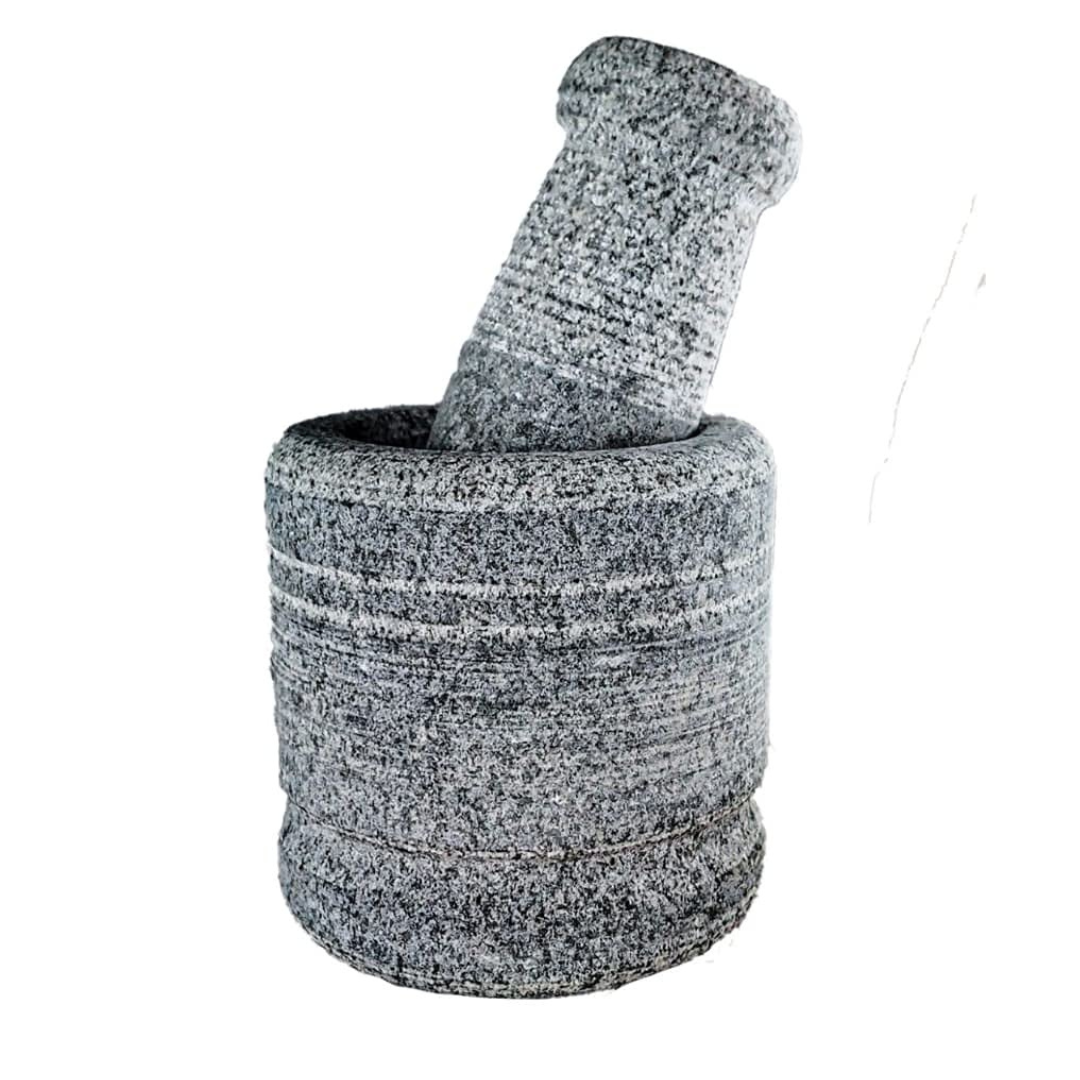 Natural Black Stone Mortar & Pestle / Khalbatta Okhli Masher / Khal Mu ...